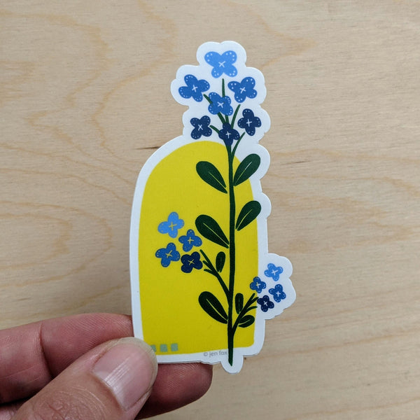 Blue Flower Sticker - Jen Fox Studio