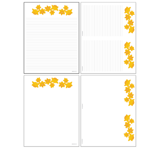 Yellow Daffodils Stationery Paper - Jen Fox Studio